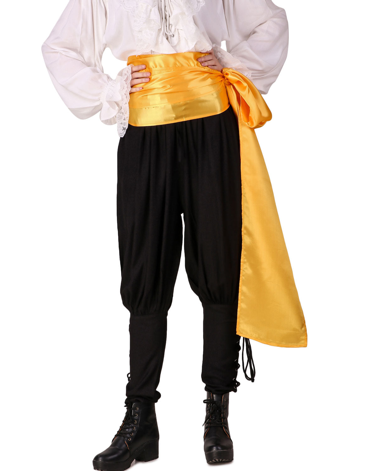 Pirate Sash, Pirate Dressing Yellow Gold Satin – A Masquerade Costume
