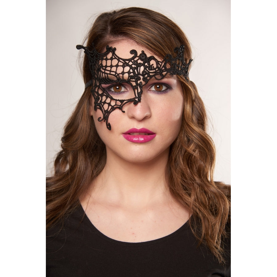 Venetian Lace Half Face-Black : O/S – A Masquerade Costume