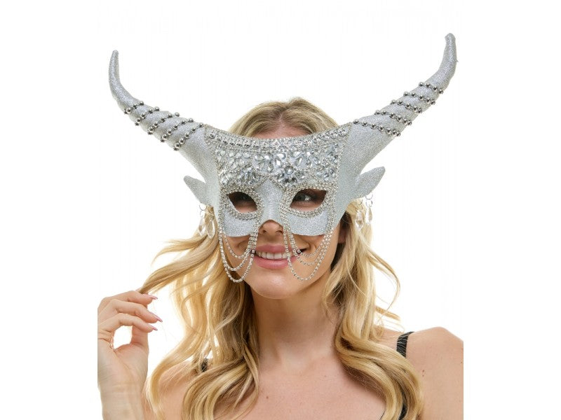 Mask, Jeweled Horns – A Masquerade Costume