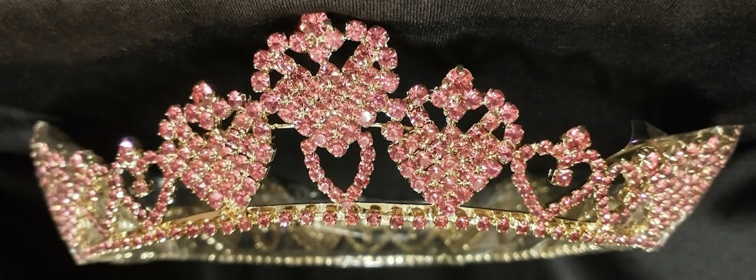 Tiara, Queen Hearts Crown PINK – A Masquerade Costume