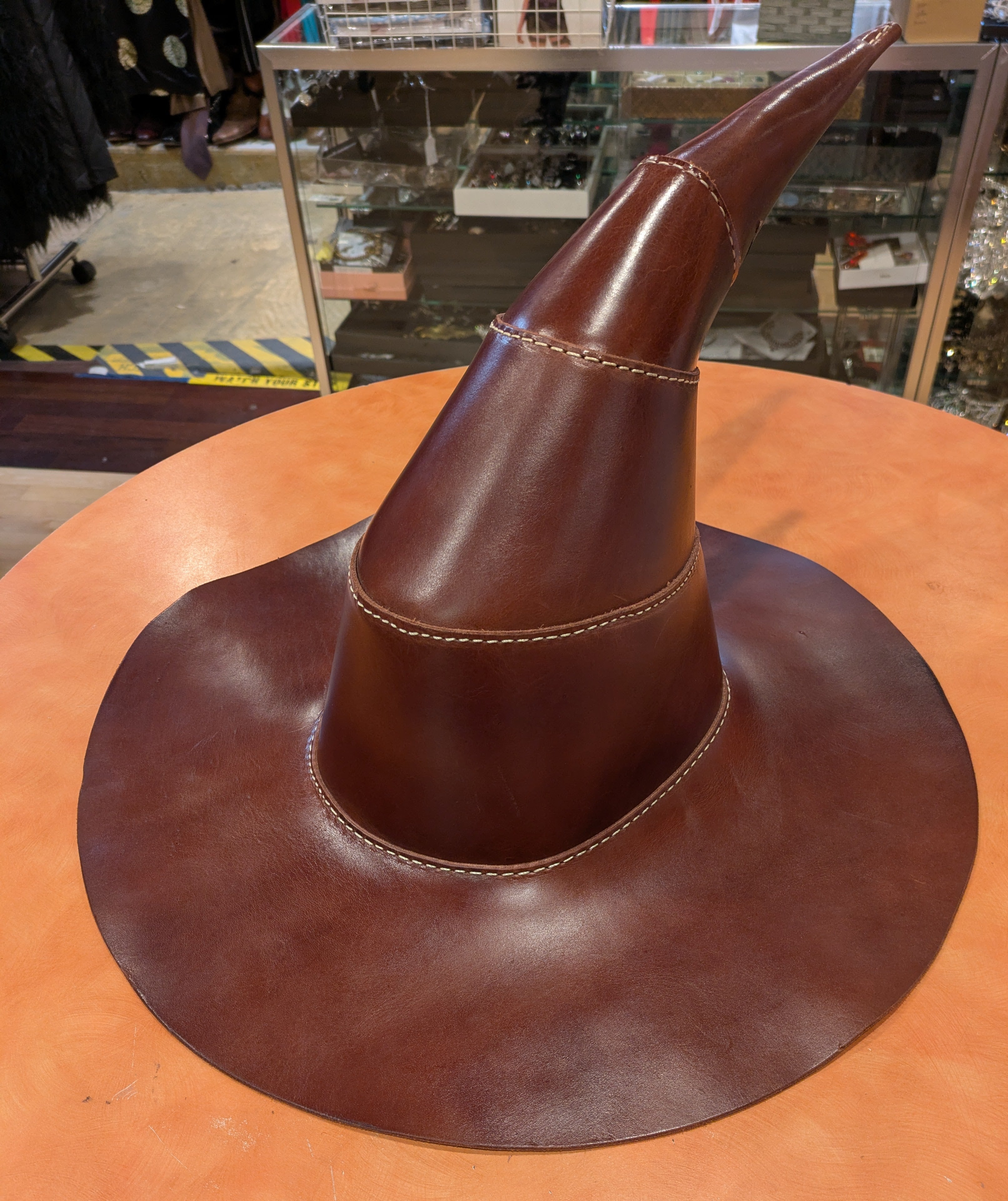Hat, Leather Wizard 4 Panel – A Masquerade Costume